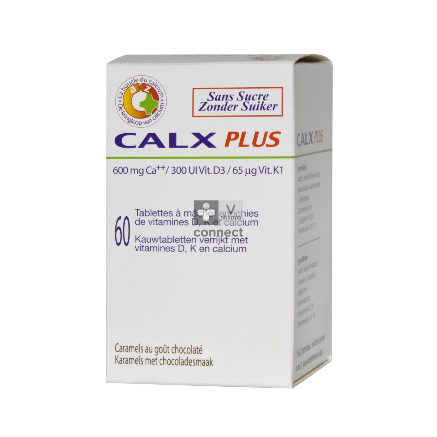 Calx Plus Chocolat Sans Sucre 60 Tablettes