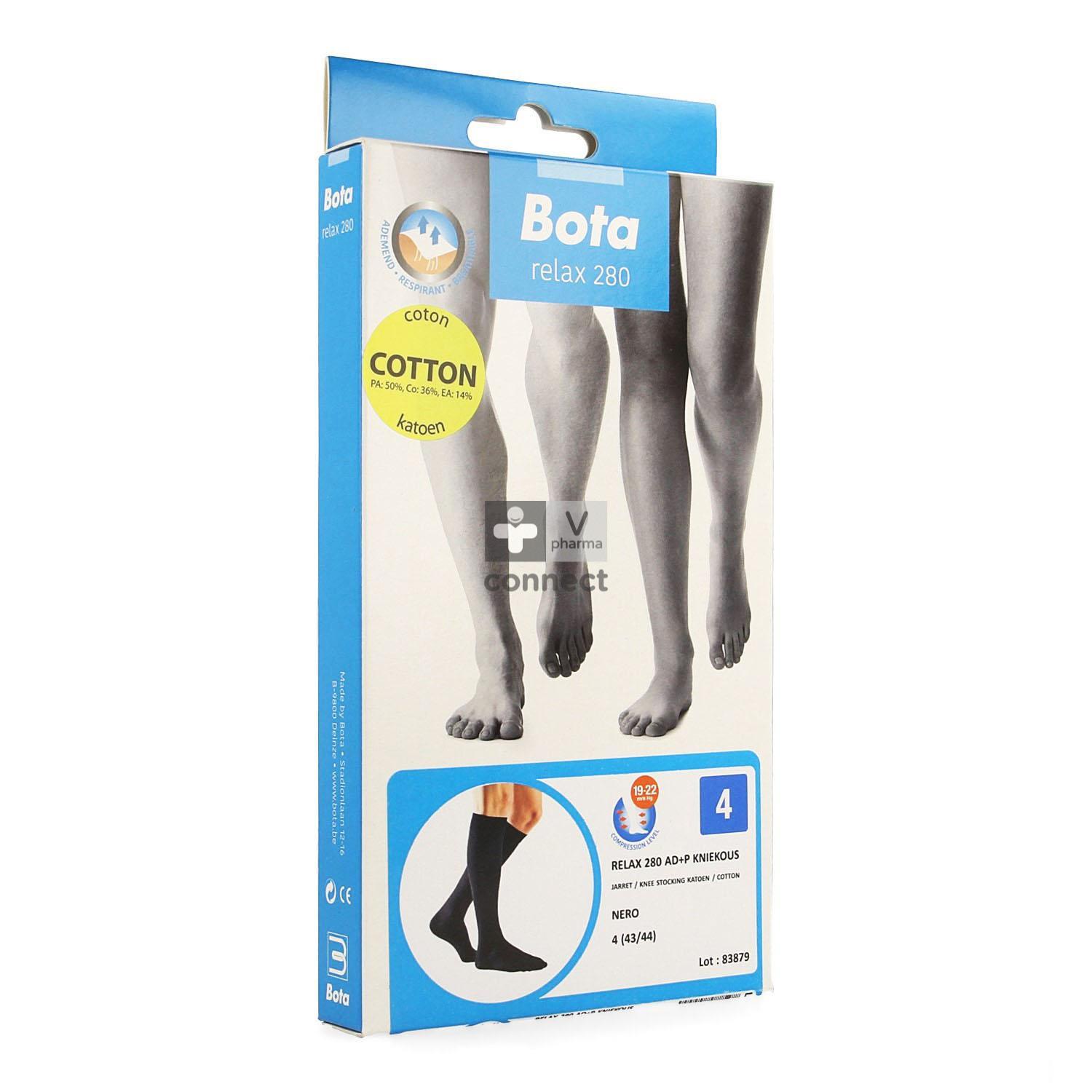 Bota Relax 280 Coton Bas Jarret Noir T4