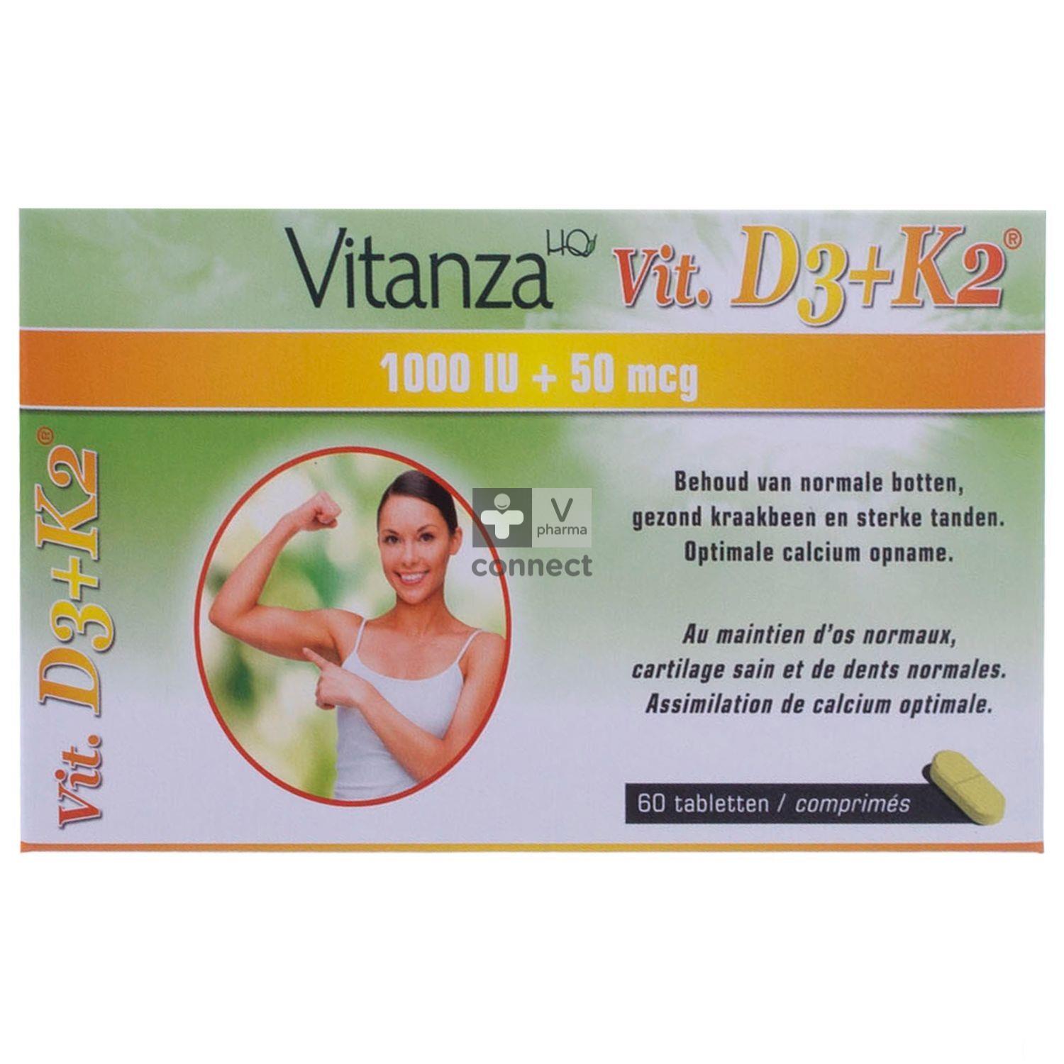 Vitanza HQ Vitamines D3 + K2 60 Comprimés
