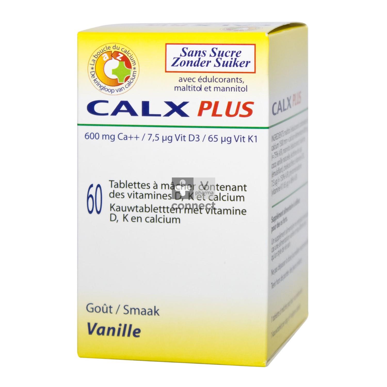 Calx Plus Vanille Sans Sucre 60 Comprimés