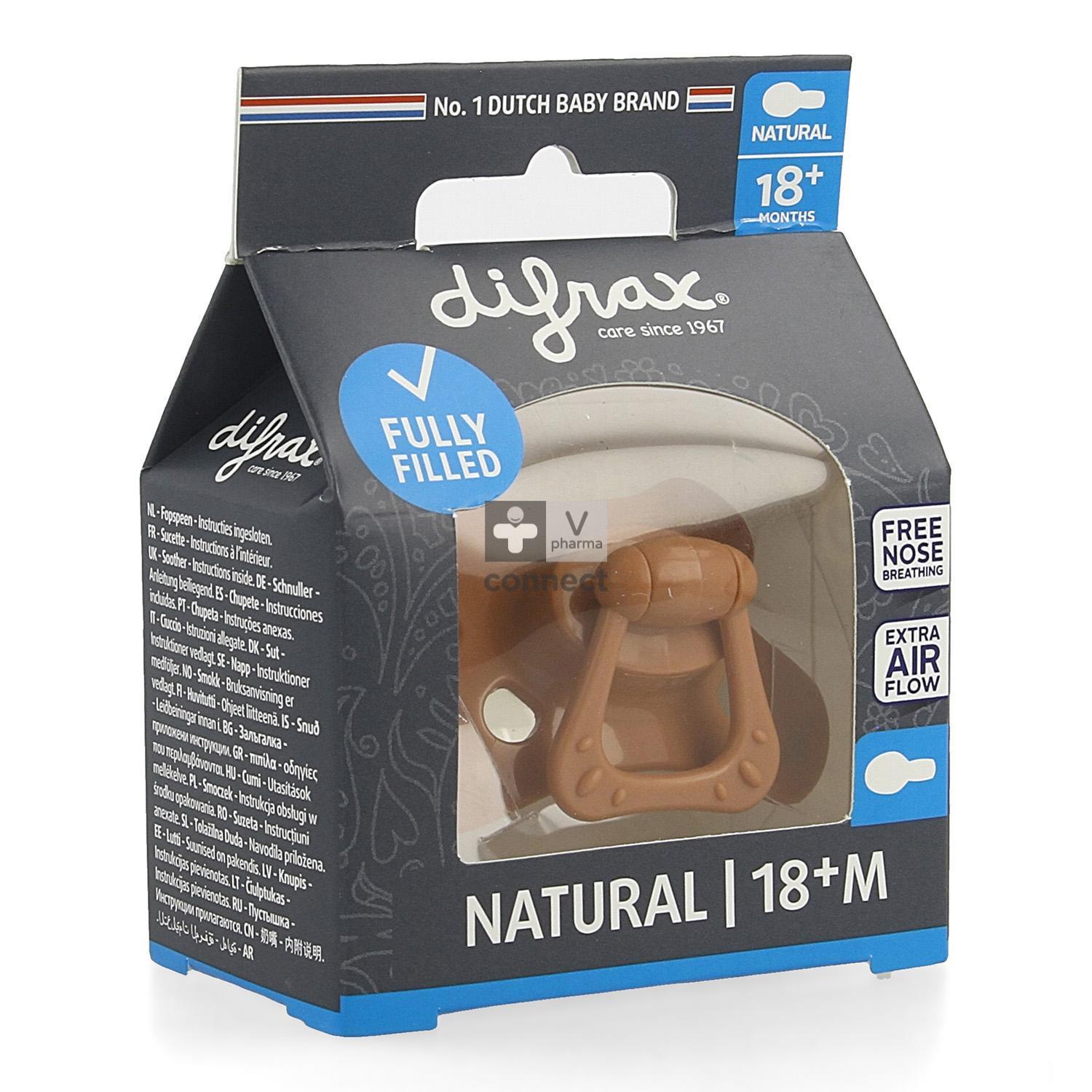 Difrax Sucette Natural 18+ Uni Brun