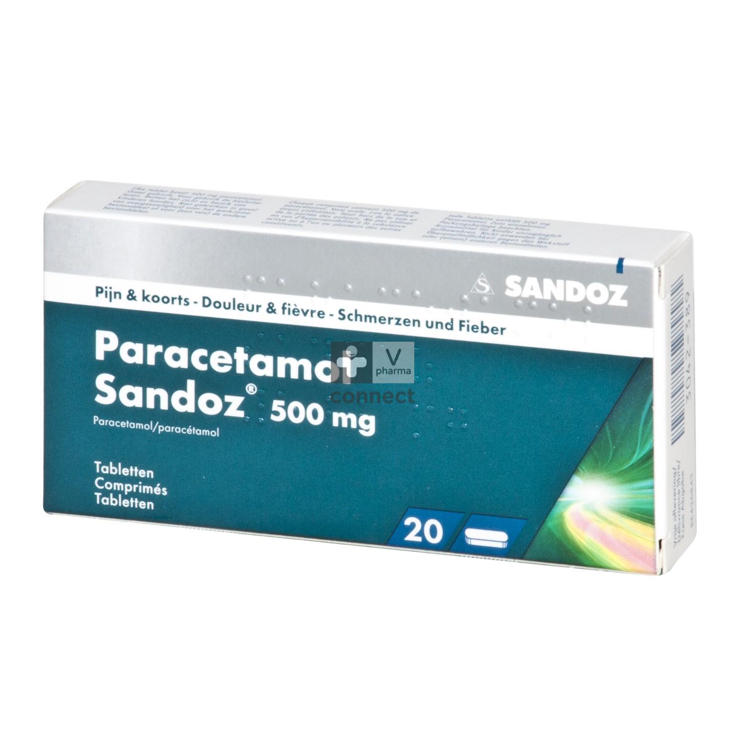 Paracetamol 500 G 20 Comprimés Sandoz