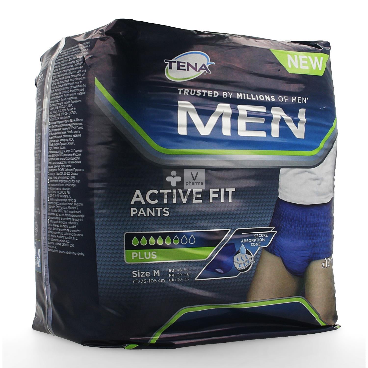 Tena Active Fit Pants Plus Men Medium 12 Pièces