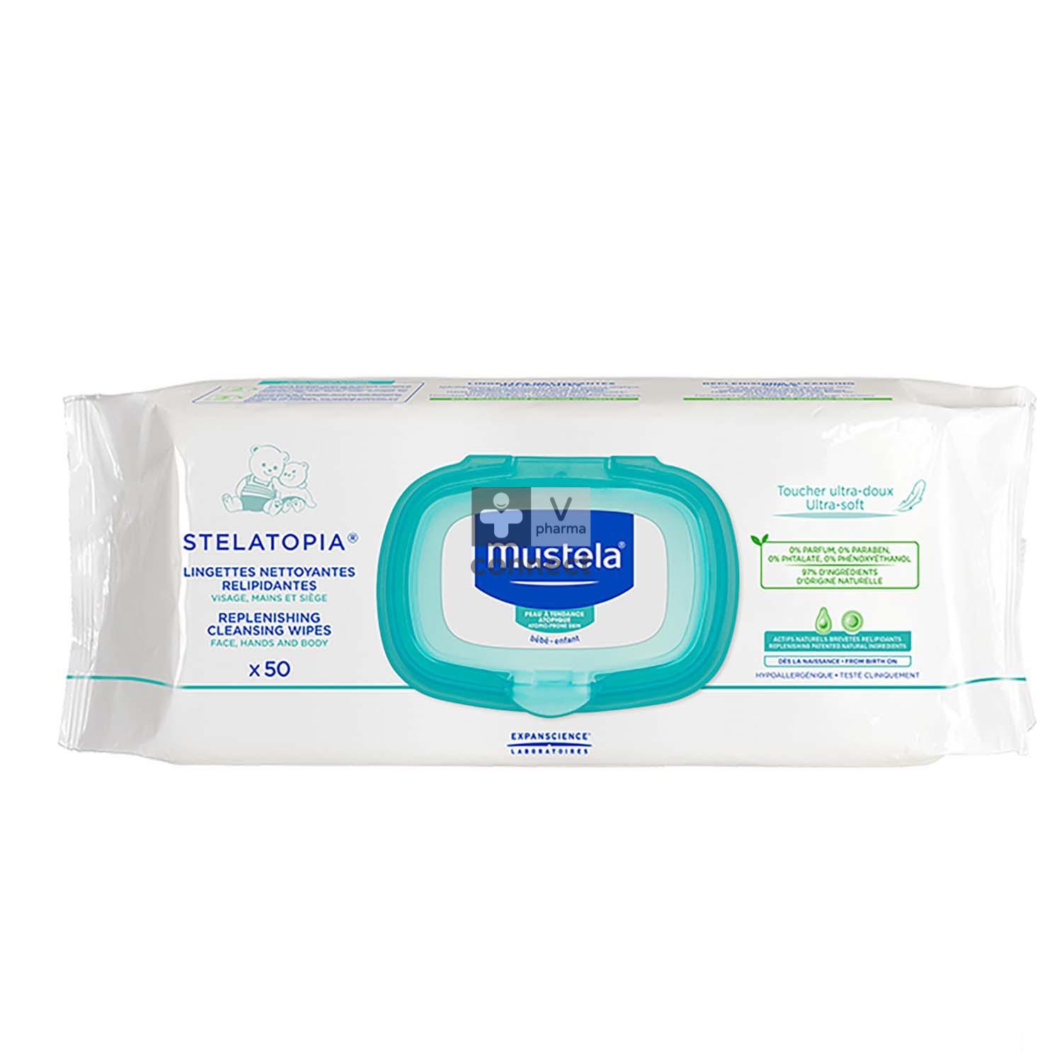 Mustela Dermo Pediatrie Stelatopia Lingettes Nettoyantes Relipidantes ...