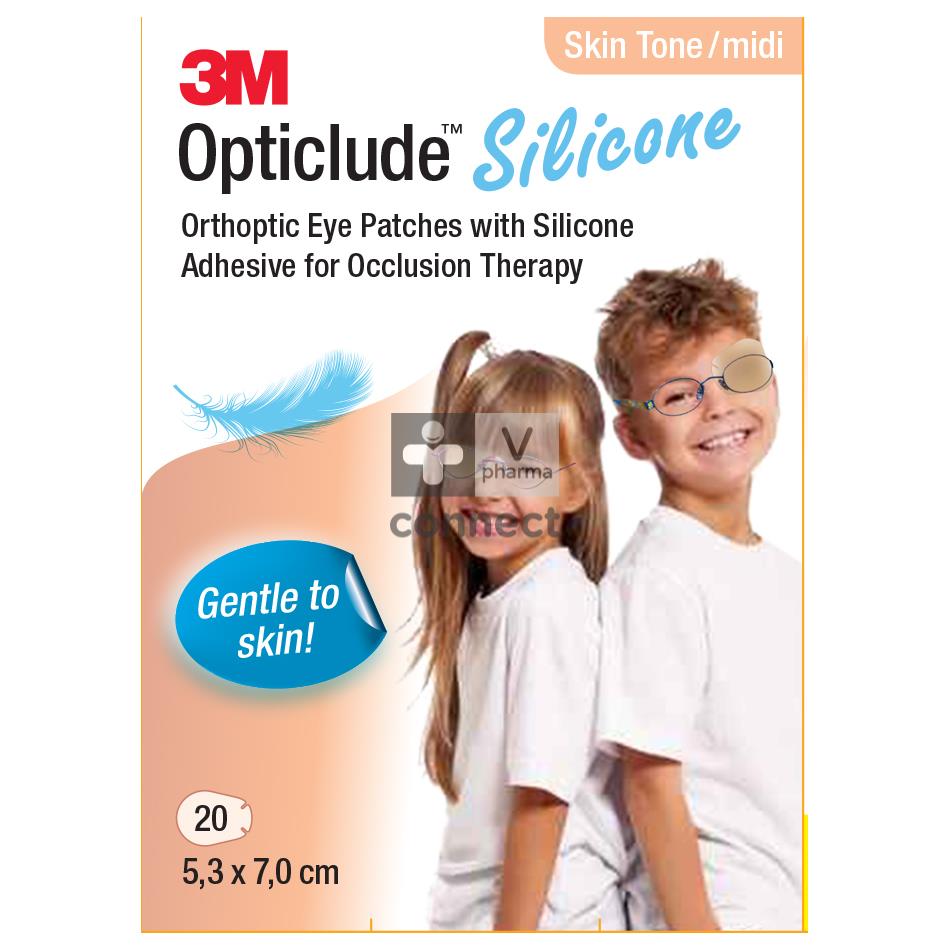 Opticlude 3M Silicone Eye Patch Skin Tone Midi 20 Pièces