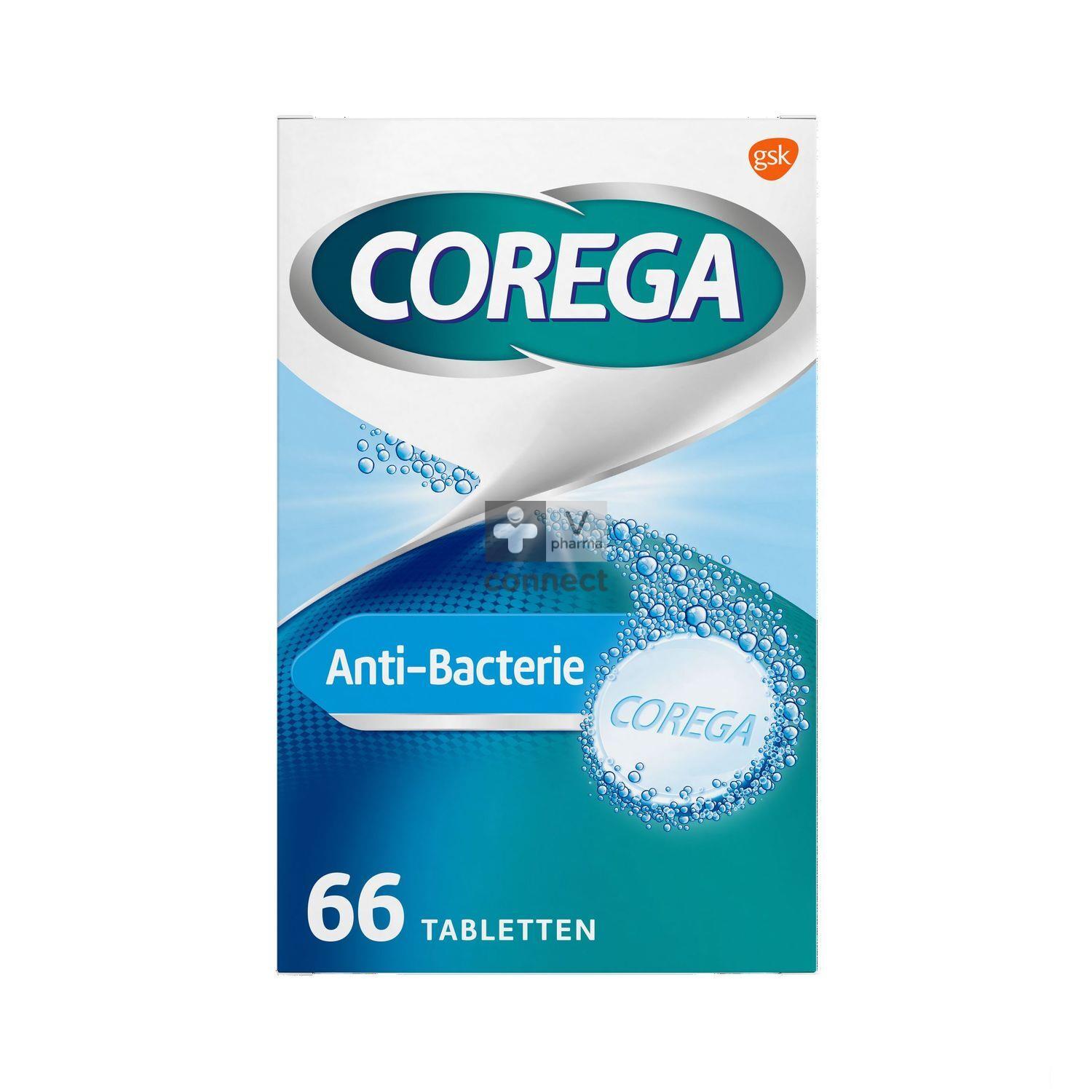 Corega Tabs Double Face Anti Bactérie 66 Comprimés