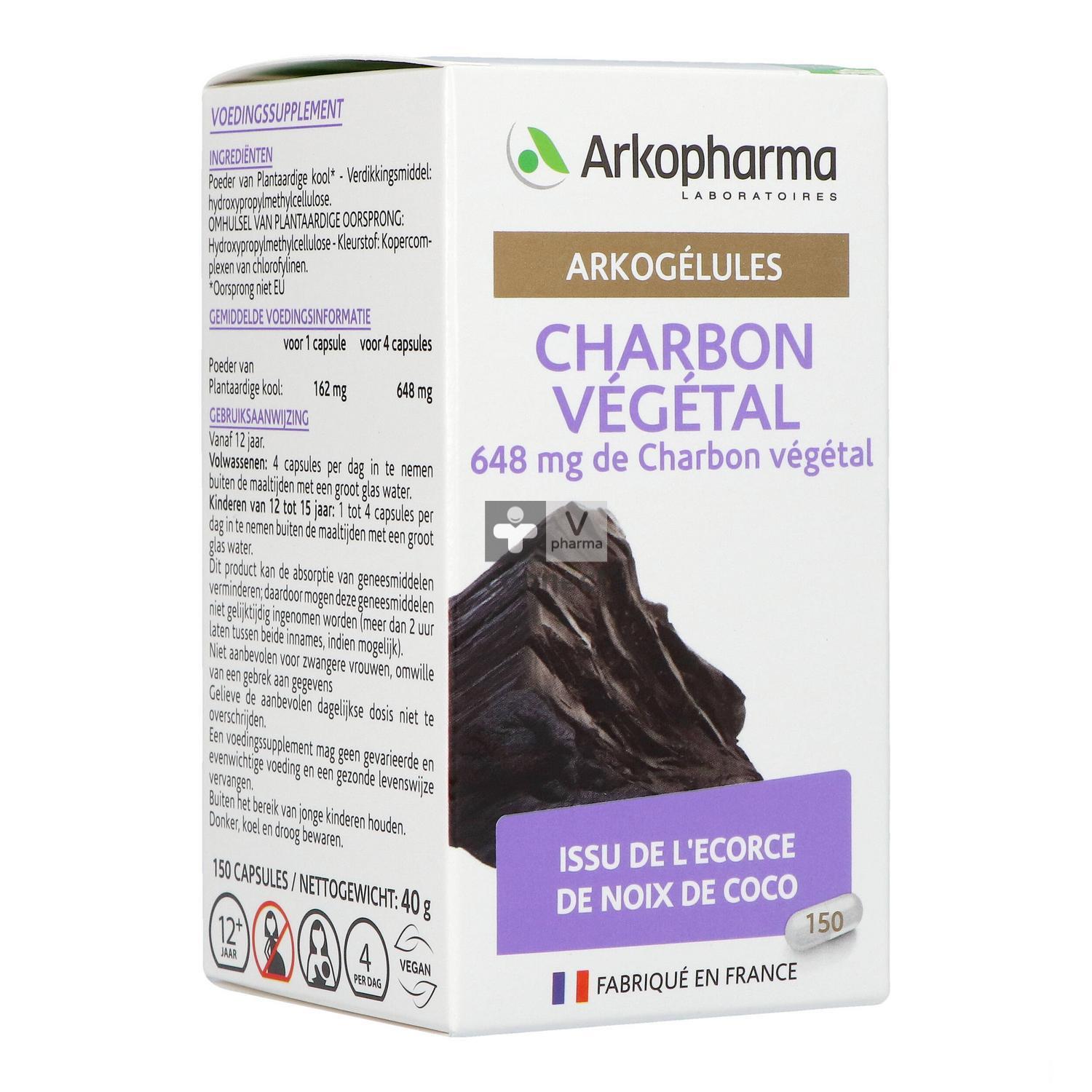 Arko Gelules Charbon Végétal 150 Gelules