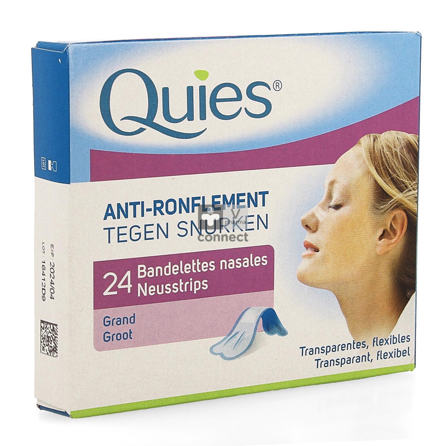 Quies Bandelettes Nasales Anti Ronflement 24 Pièces