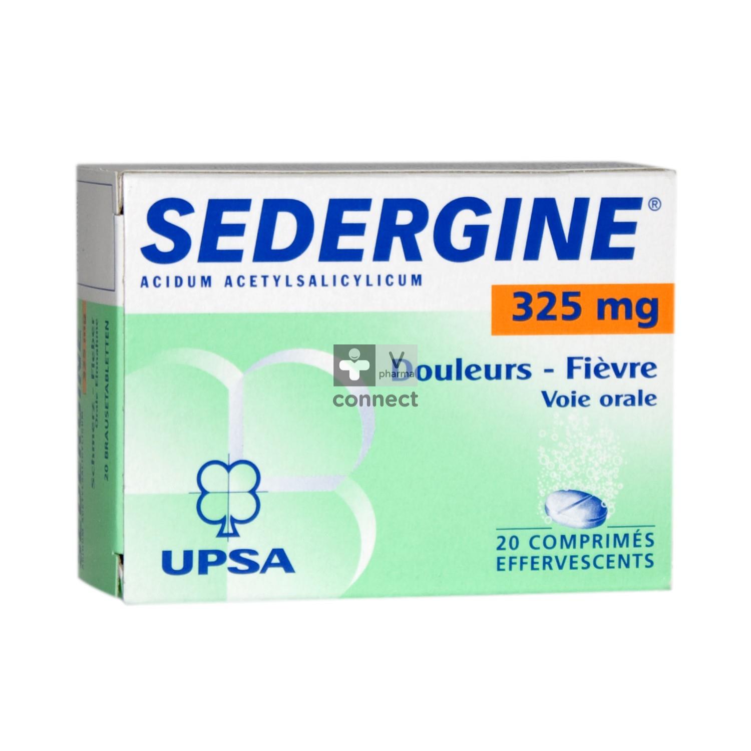 Sedergine 325 mg 20 Comprimés Effervescents