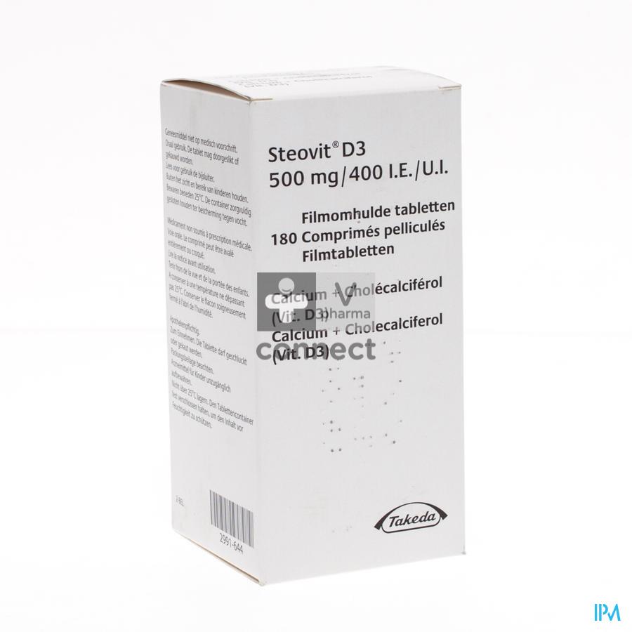 Steovit D3 500 mg/ 400 UI 180 Comprimés Gout Citron