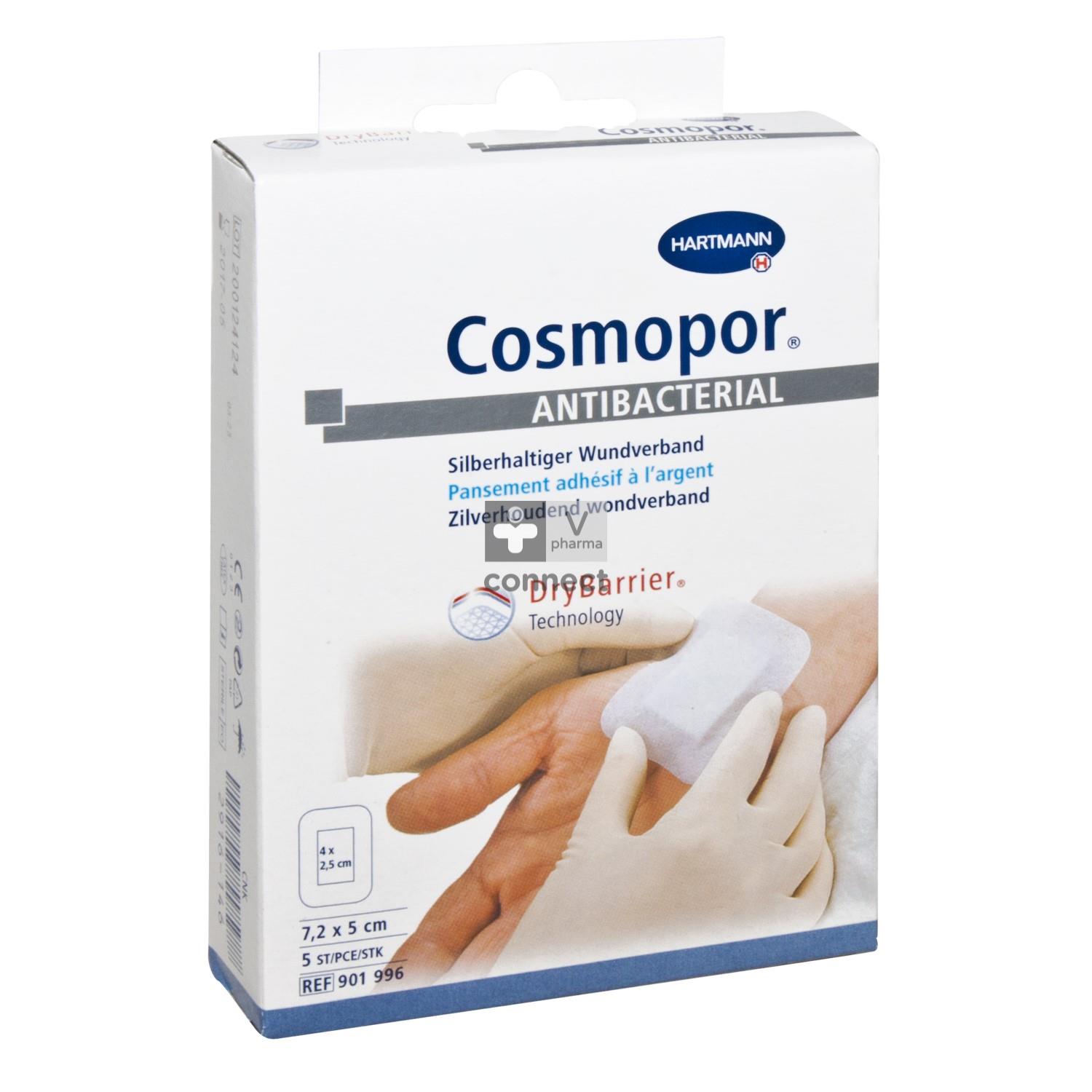 Cosmopor Antibactérien Pansement Sterile 7.2 X 5 cm 5 Pièces