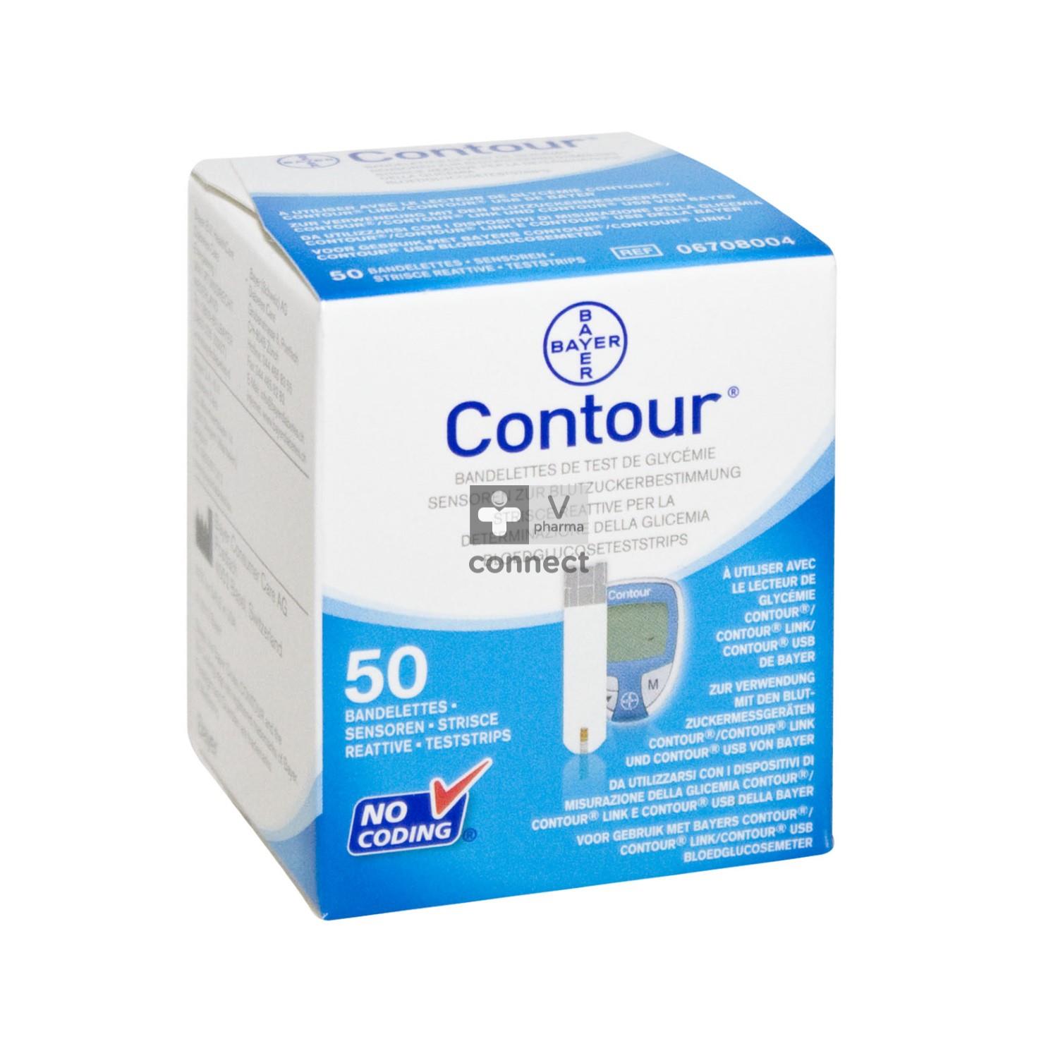 Bayer Contour Bandelettes Réactives 50 Pièces