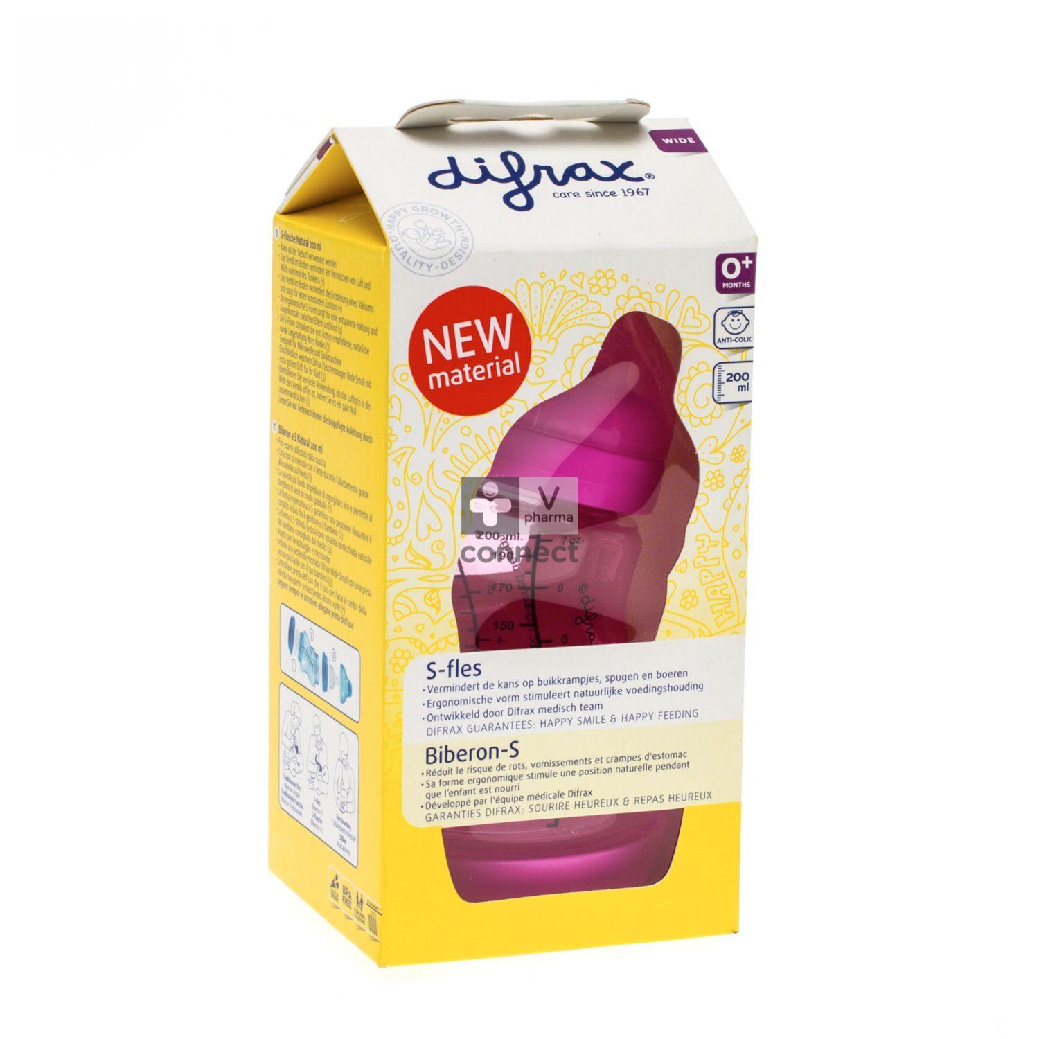 Difrax Biberon S Wide Girl 200 ml