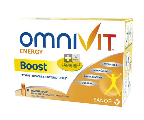 Omnivit Energy Boost 8 Flacons Gout Pomme