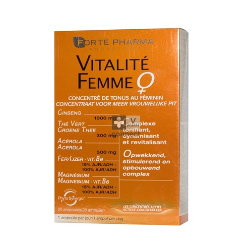 Forte Pharma Vitalite Femme Ampoules 20