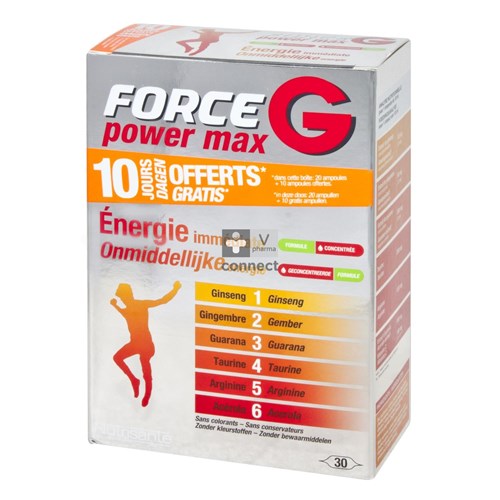 Nutrisante Force G Power Max 30 Ampoules Promo 20 + 10 Gratis