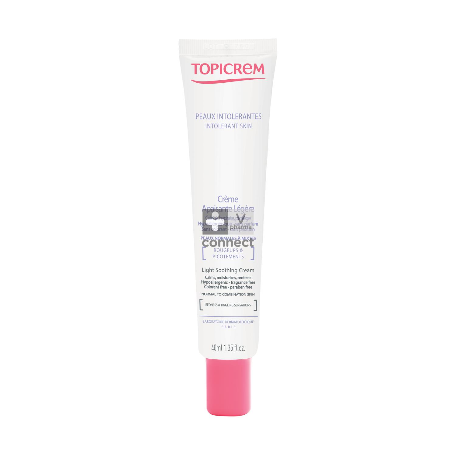 Topicrem Crème Apaisante Visage Légère 40 ml