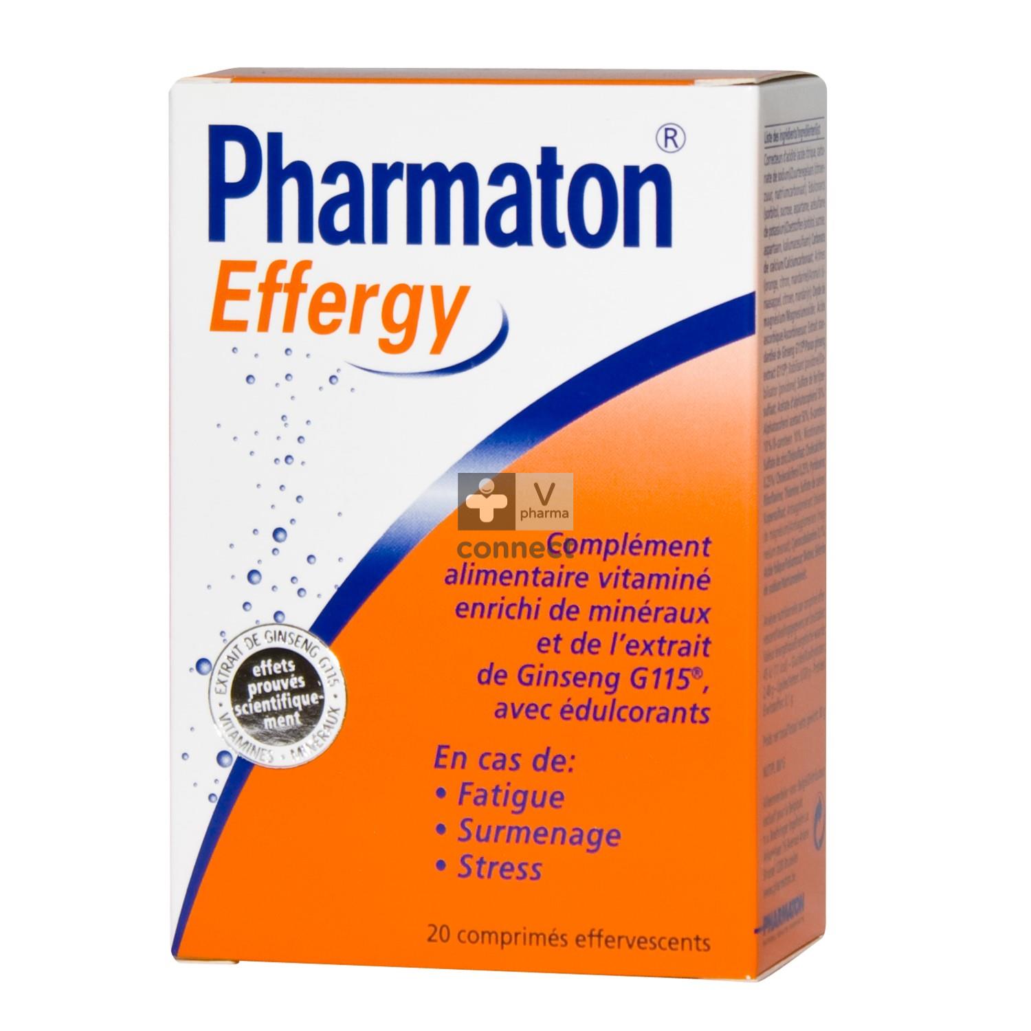 Pharmaton Effergy Comprimes Effervescents 20