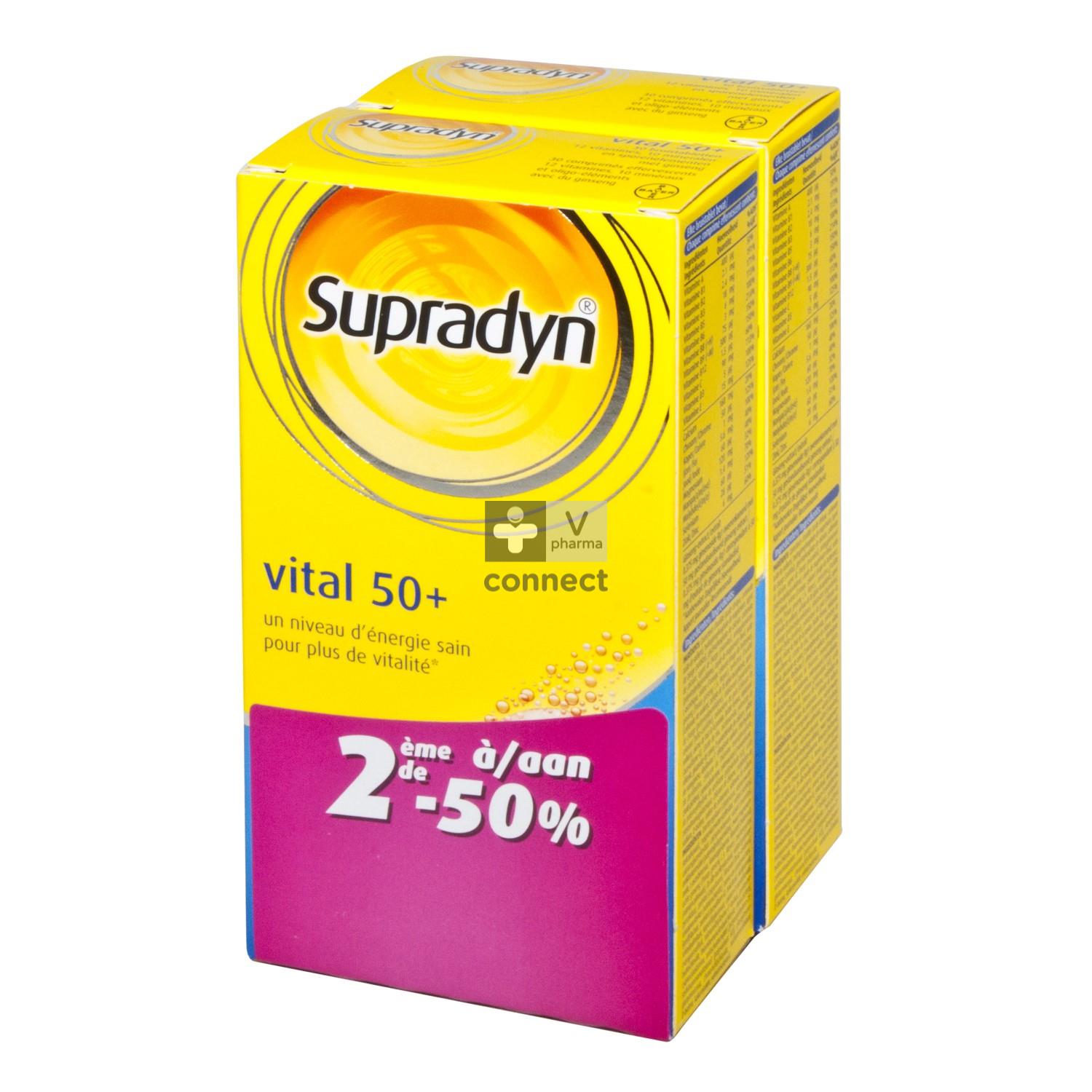 Supradyn Vital 50+ 2 x 30 Comprimés Effervescents Prix Promo