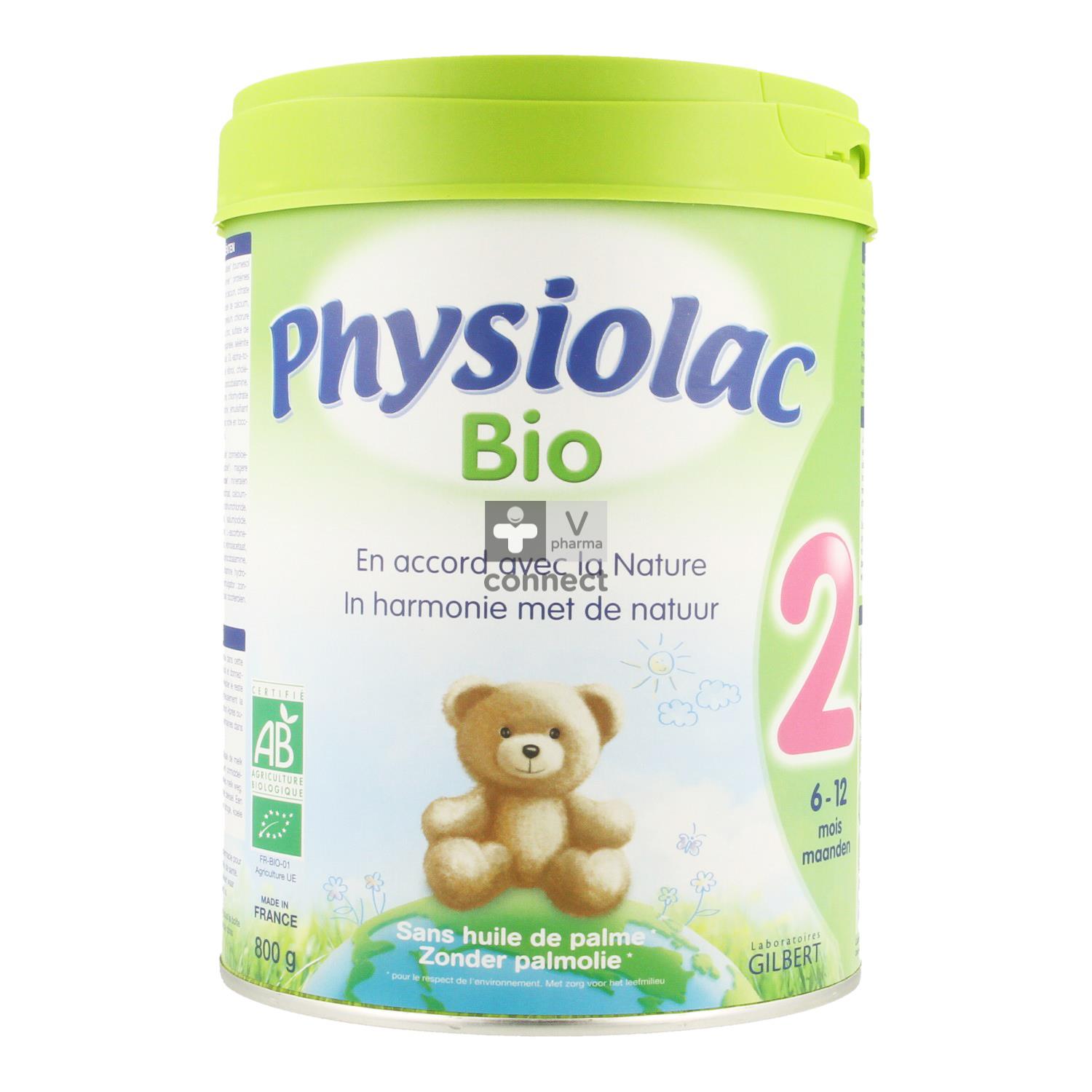 Physiolac Lait Bio 2 Poudre 800 g