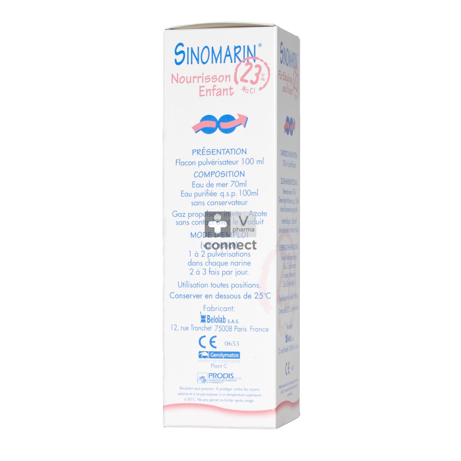 Sinomarin Solution Nasale Nourisson et Enfant 100 ml