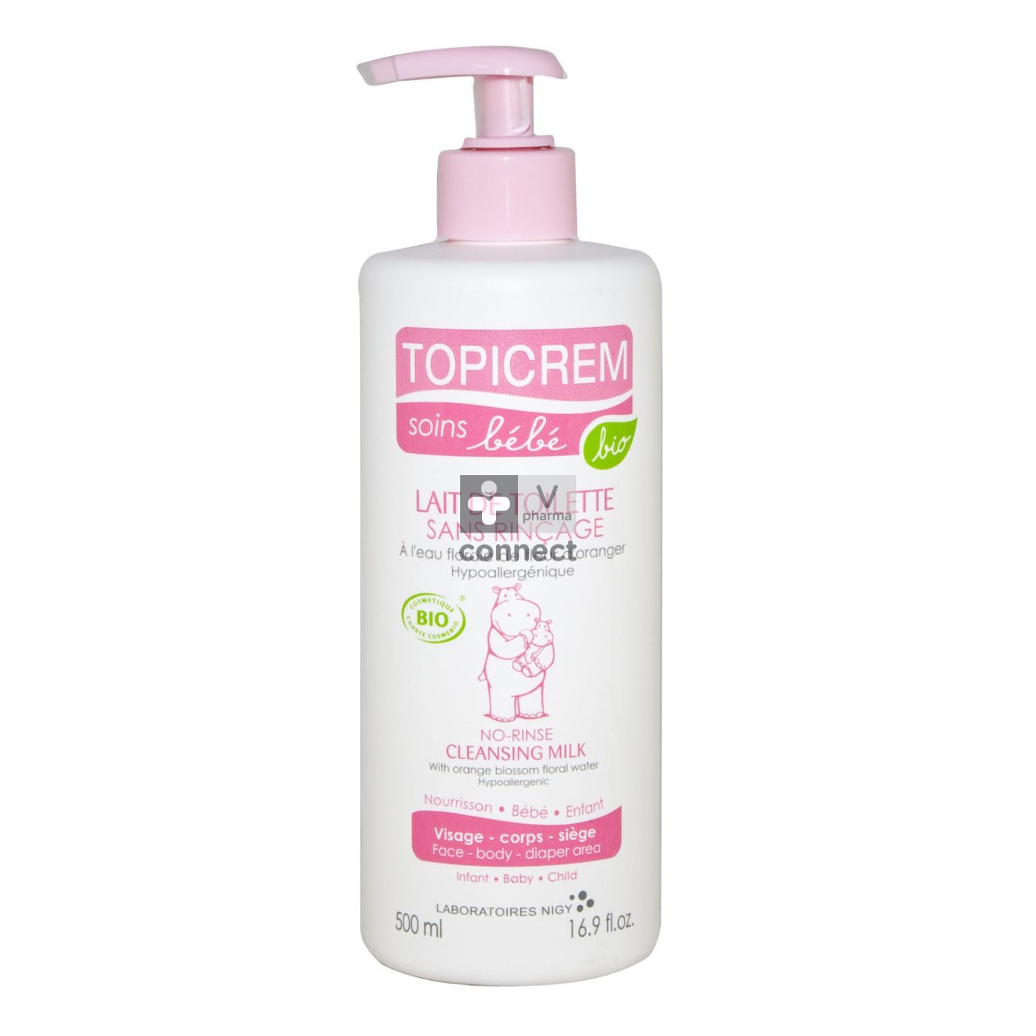 Topicrem Bébé Lait De Toilette Rinçage 500 ml