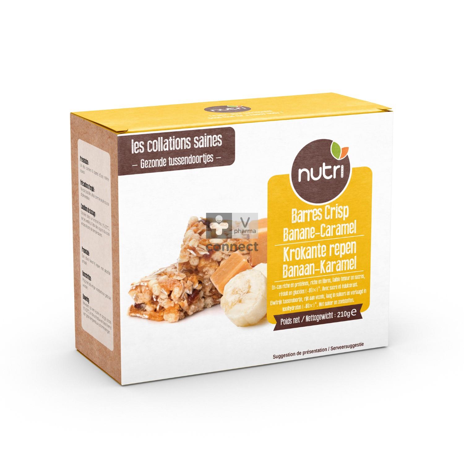 Nutripharm Barre Crispy Banane Caramel 6 Pièces